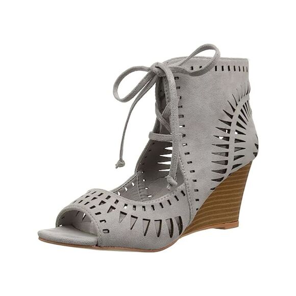 Journee Collection | Shoes | Journee Collection Womens Gray Laser Cut ...